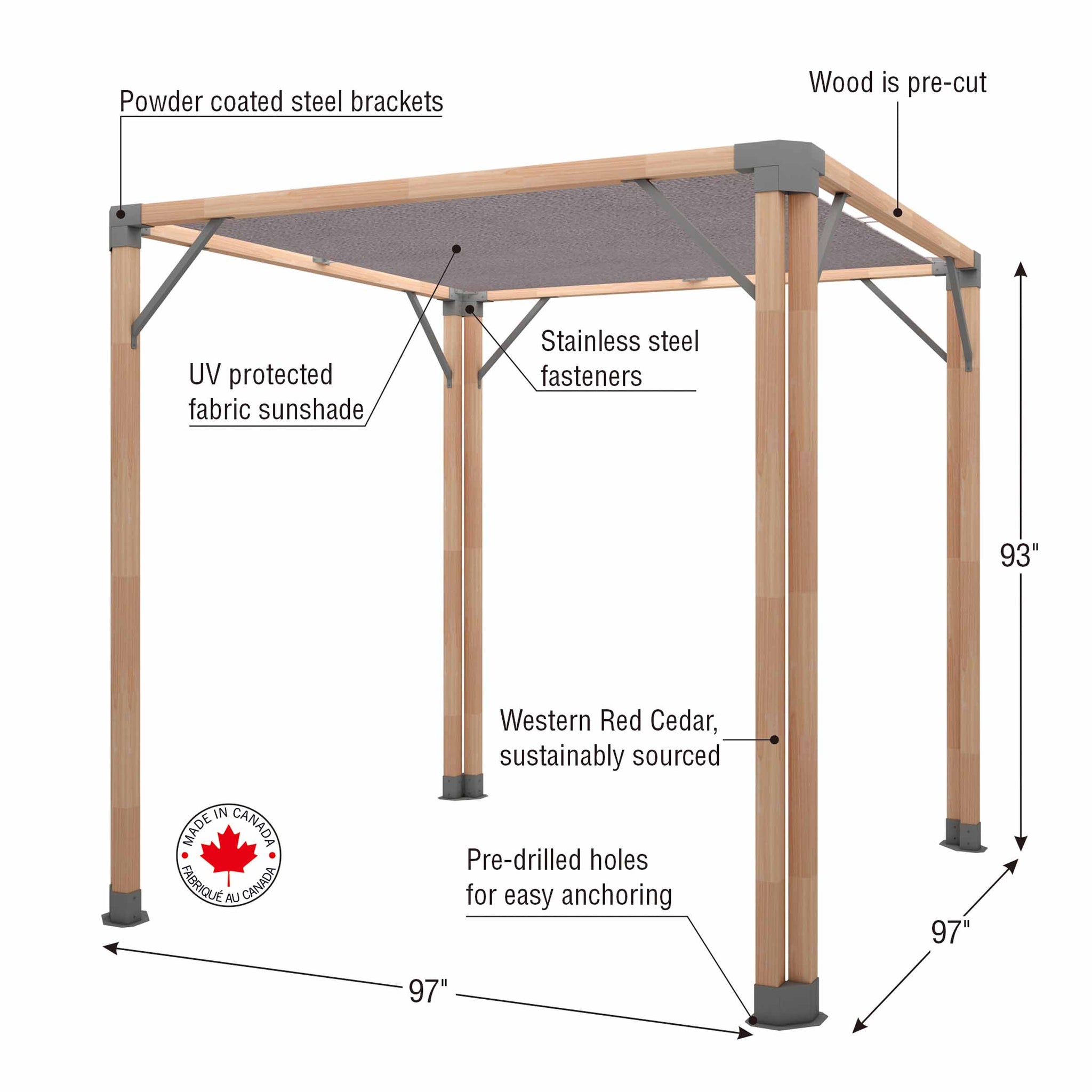 Bali 8 x 8’ Cedar Pergola – CedarCraft